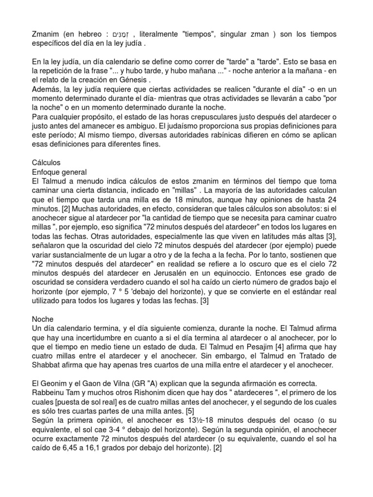Zmanim | PDF | Shabat | Horizonte