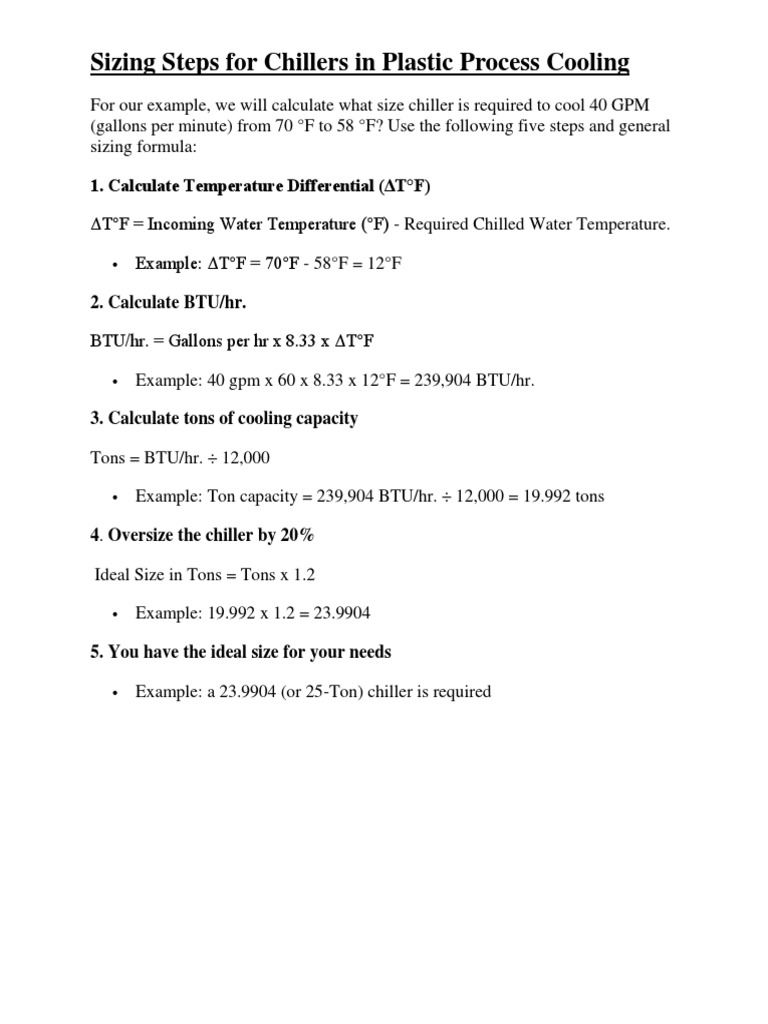 Sizing of Process Chiller | Download Free PDF | Ton | Air Conditioning