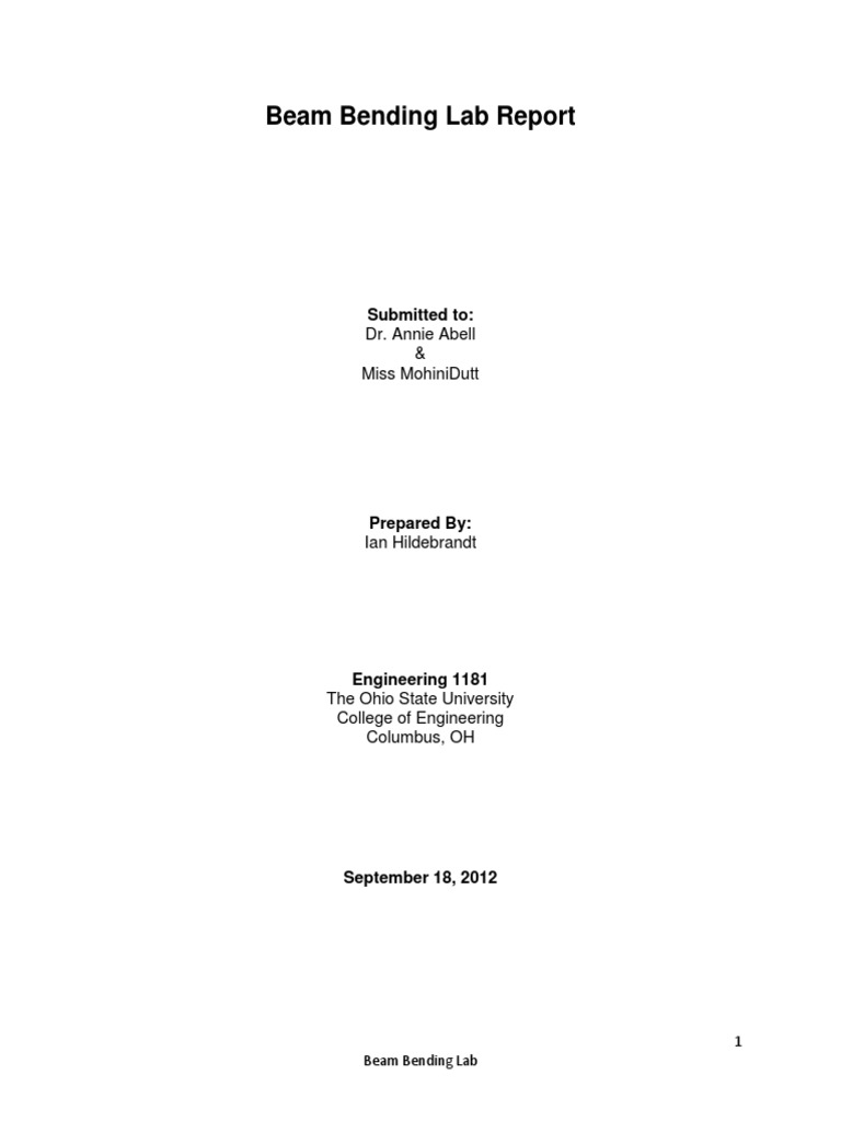 Beam Bending Lab Report Analysis | PDF | Bending | Beam (Structure)