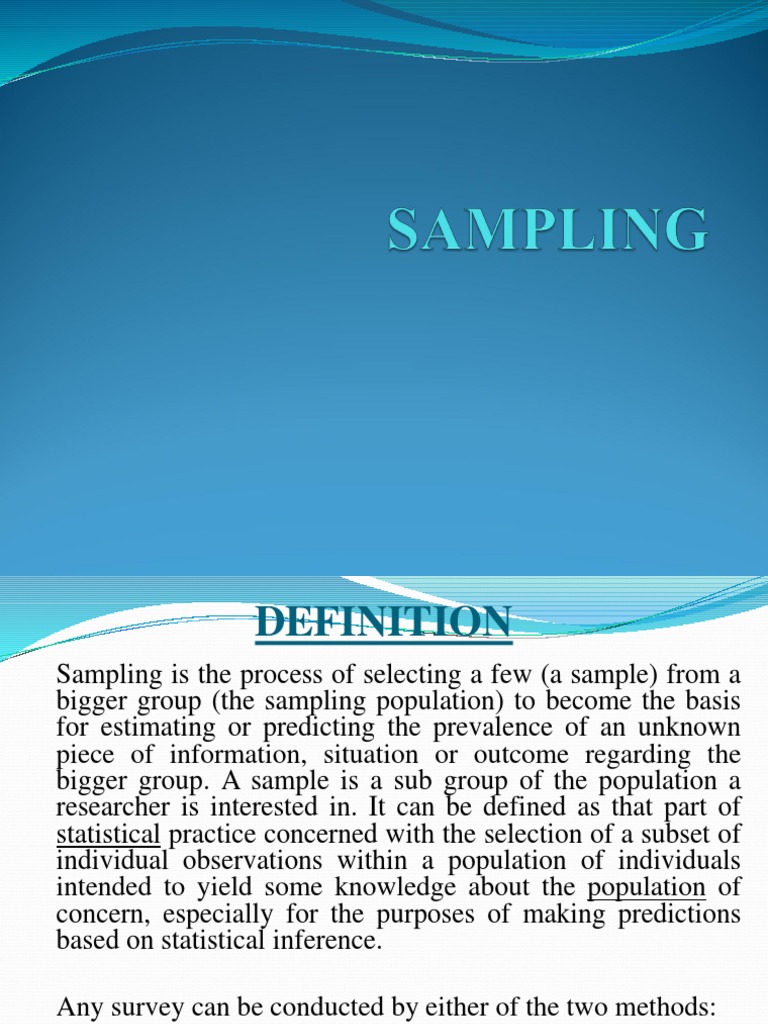 Sampling | PDF | Standard Error | Sampling (Statistics) Sampling | PDF | Standard Error | Sampling (Statistics)