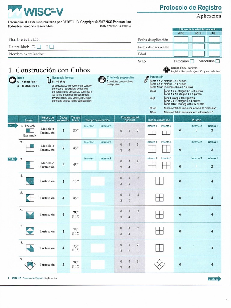 Protocolo Wisc V | PDF