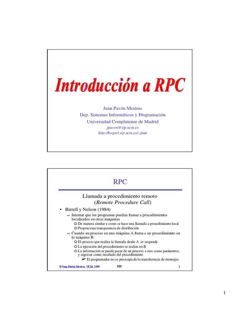 RPC PDF | PDF | Computación distribuída | Gestión de tecnología de la ...