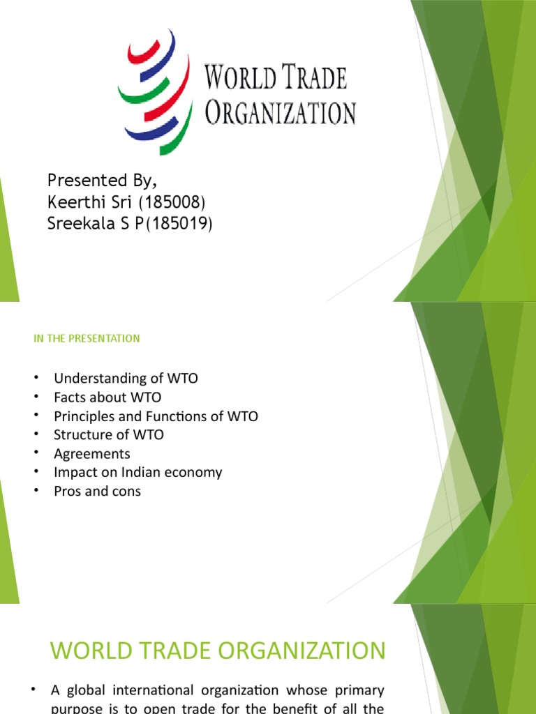 WTO PPT.pptx | World Trade Organization | Dumping (Pricing Policy)