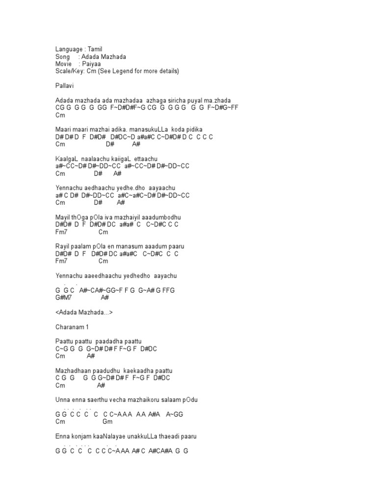 Tamil Sheet Music | PDF