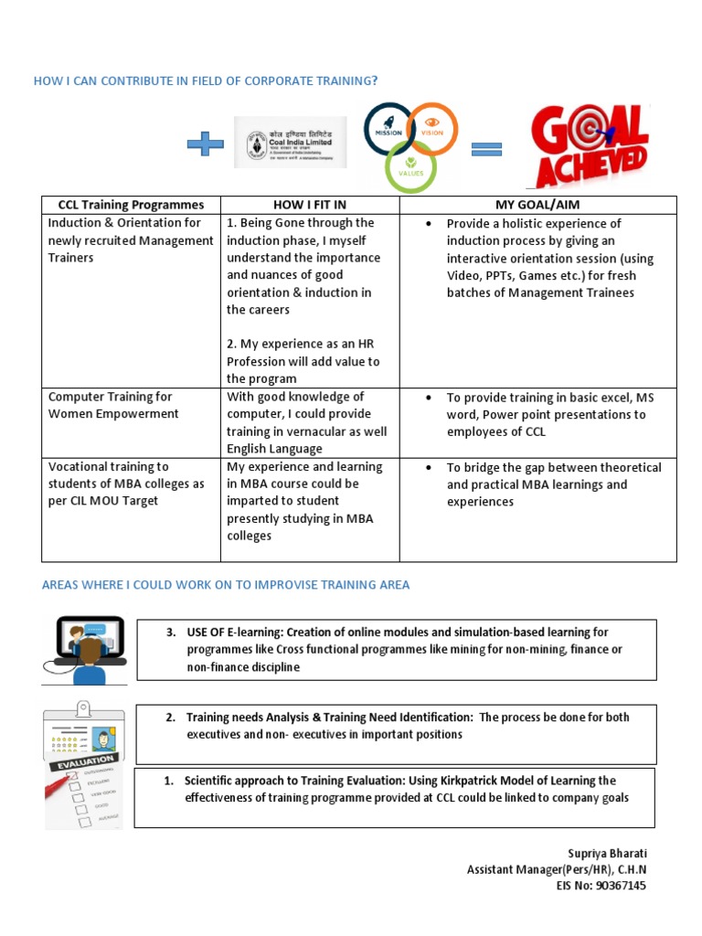 CCL Training Programmes Howifitin My Goal/Aim: How I Can Contribute in ...