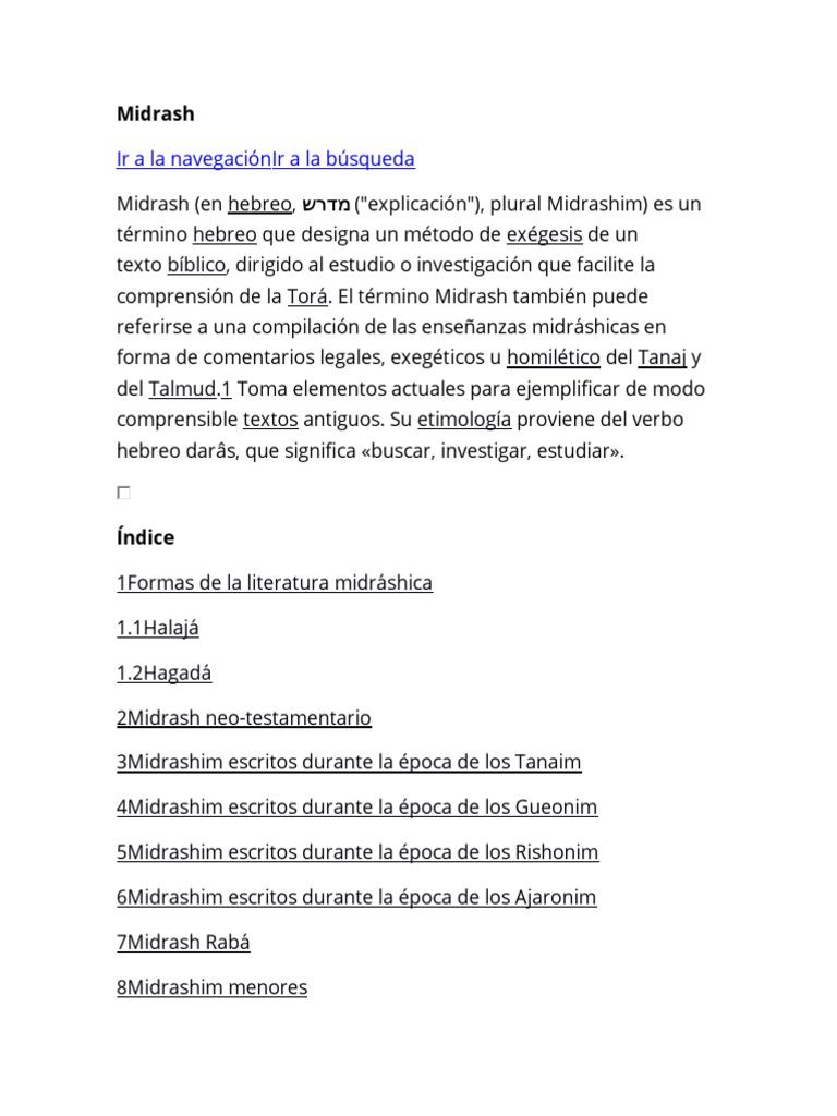 Midrash | PDF | Midrash | Palabras y frases hebreas