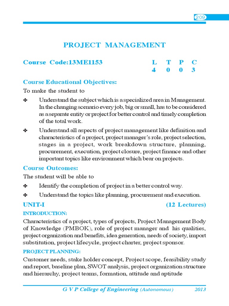 Project Management PDF | PDF | Project Management | Business