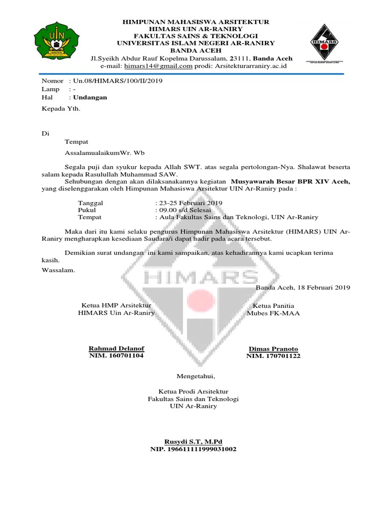 Surat Undangan Mubes | PDF