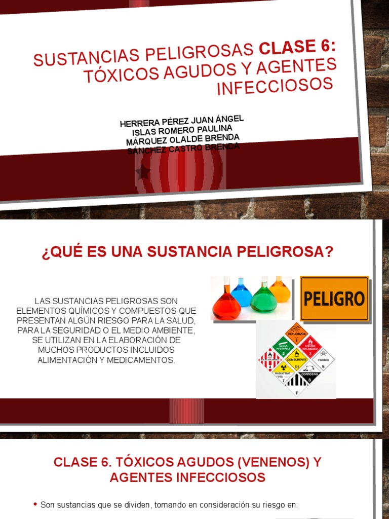 Sustancias Peligrosas Clase 6 | PDF | Toxicidad | Infección