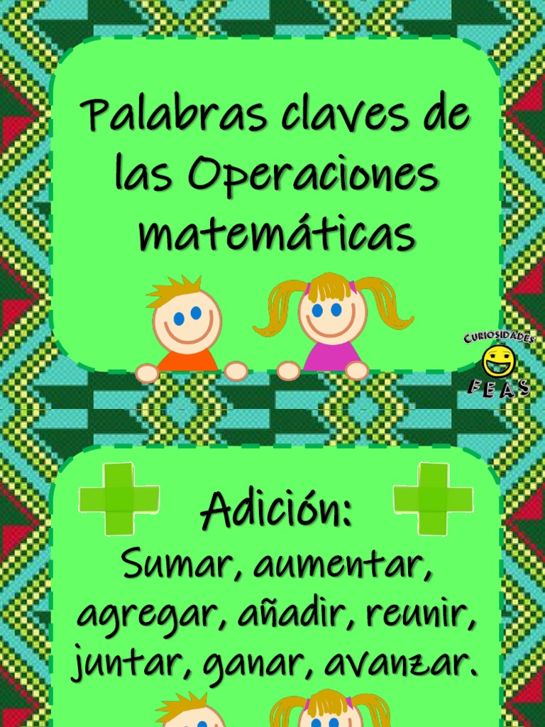 Palabras Clave de Operaciones Matemáticas | PDF