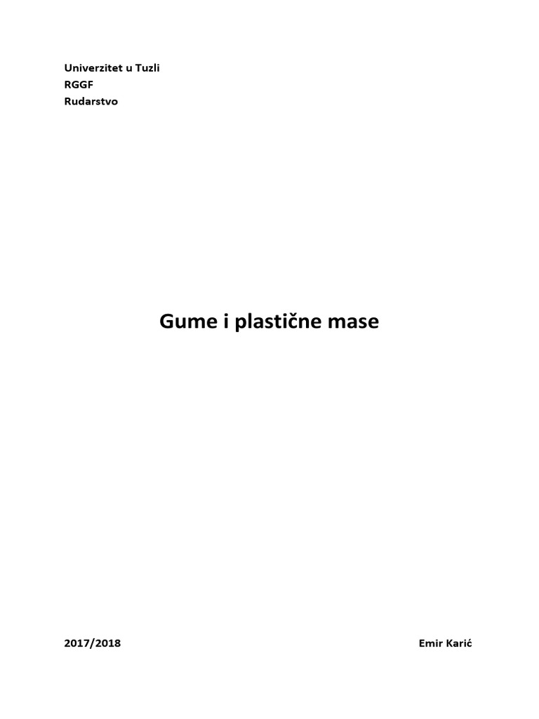 Gume I Plasticne Mase | PDF