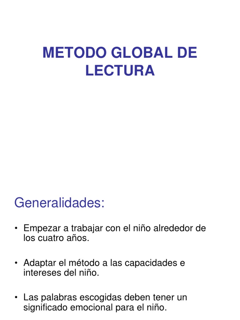 Metodo Global de Lectura | PDF | Estudios de idiomas extranjeros ...