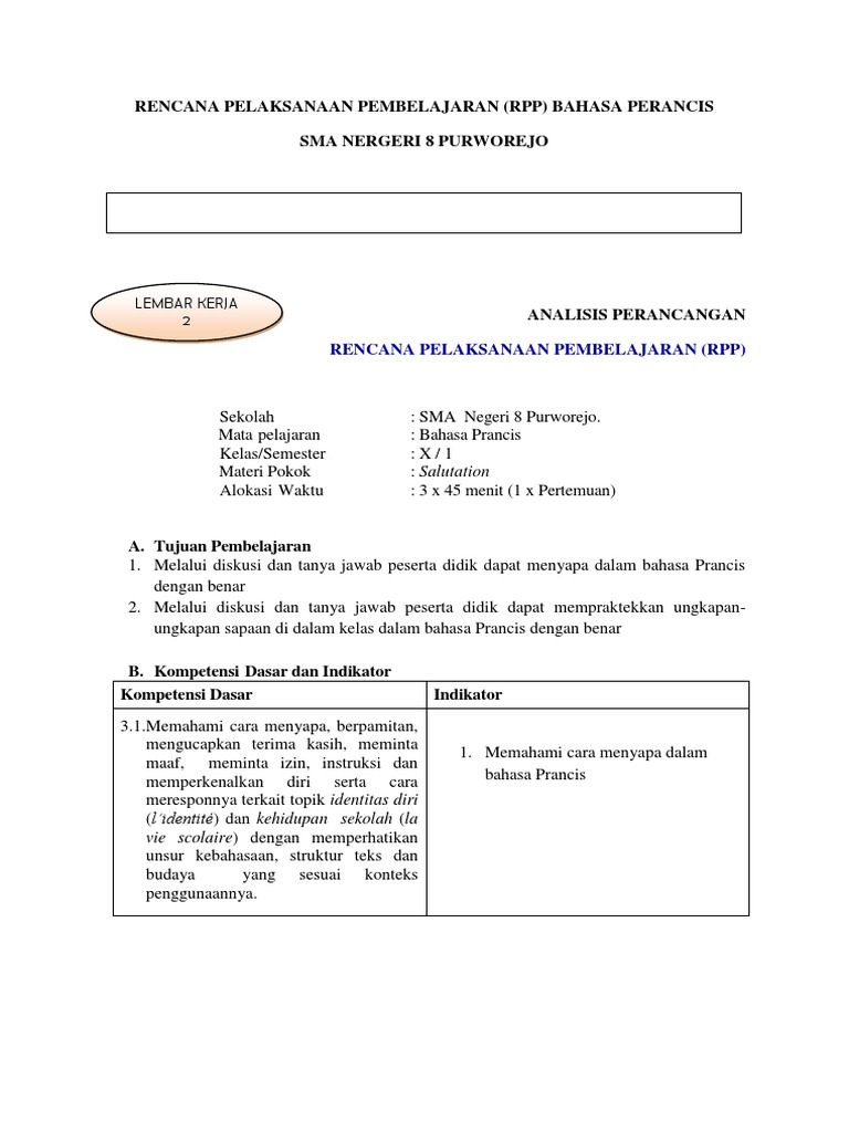 Lampiran 3 (RPP) Rencana Pelaksanaan Pembelajaran PDF | PDF