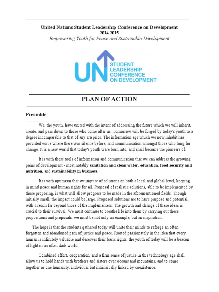 2015 UNSLCD - Plan of Action | PDF | Sustainability | Malnutrition