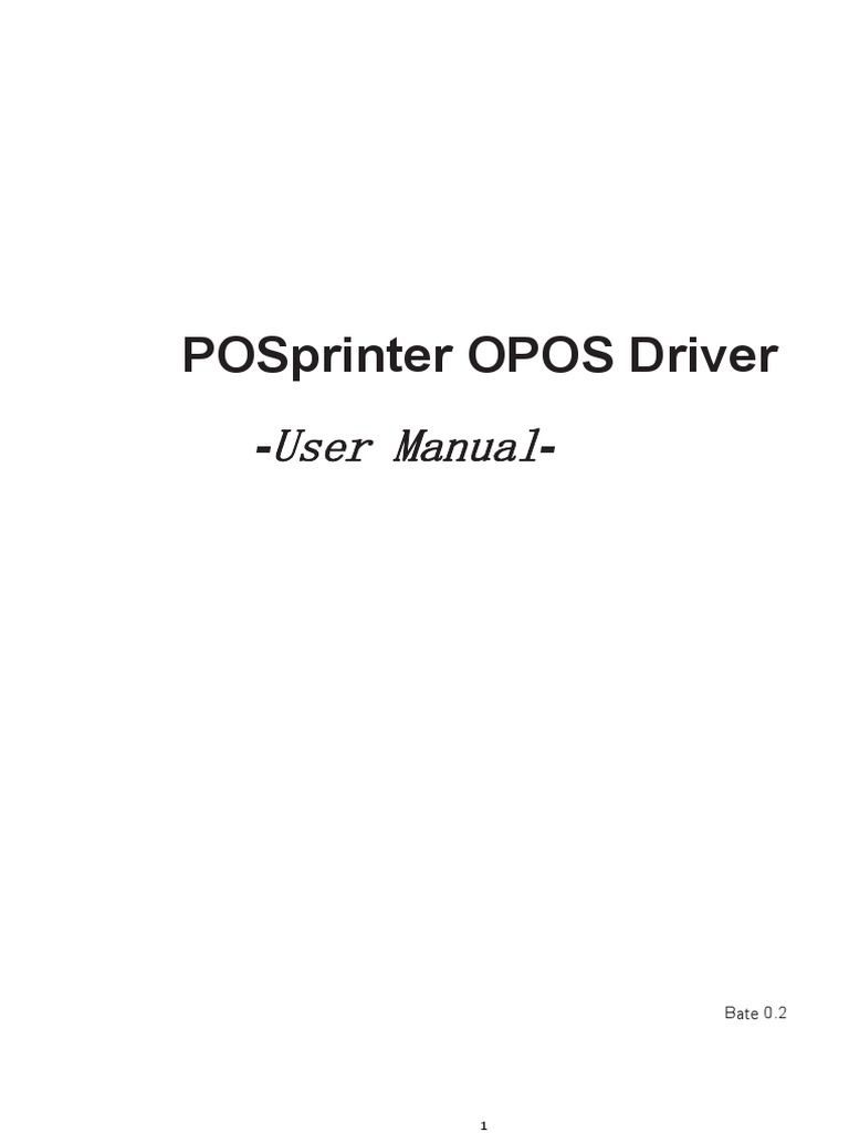 POS Printer OPOS Driver | PDF | Printer (Computing) | Usb