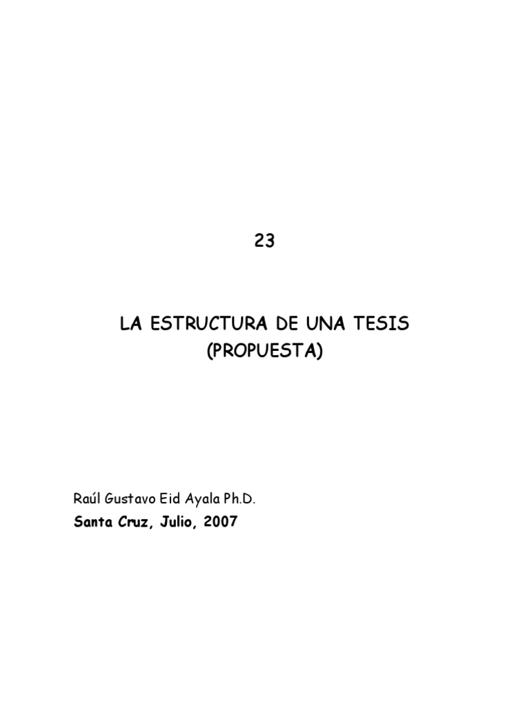 23-La Estructura de Una Tesis PDF | PDF | Science | Conocimiento