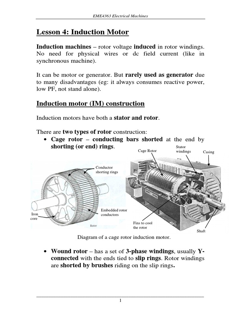 Chapter 4 - Induction Motors | PDF | Electric Motor | Electromagnetic ...
