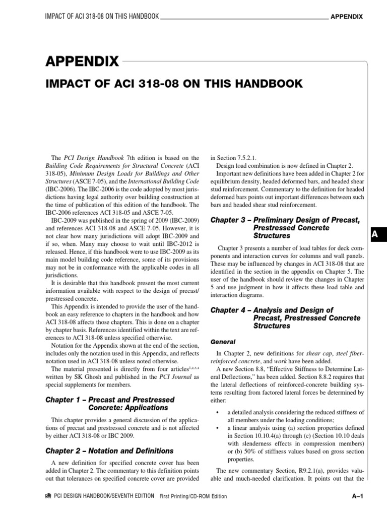 Appendix: Impact of Aci 318-08 On This Handbook | PDF | Prestressed ...