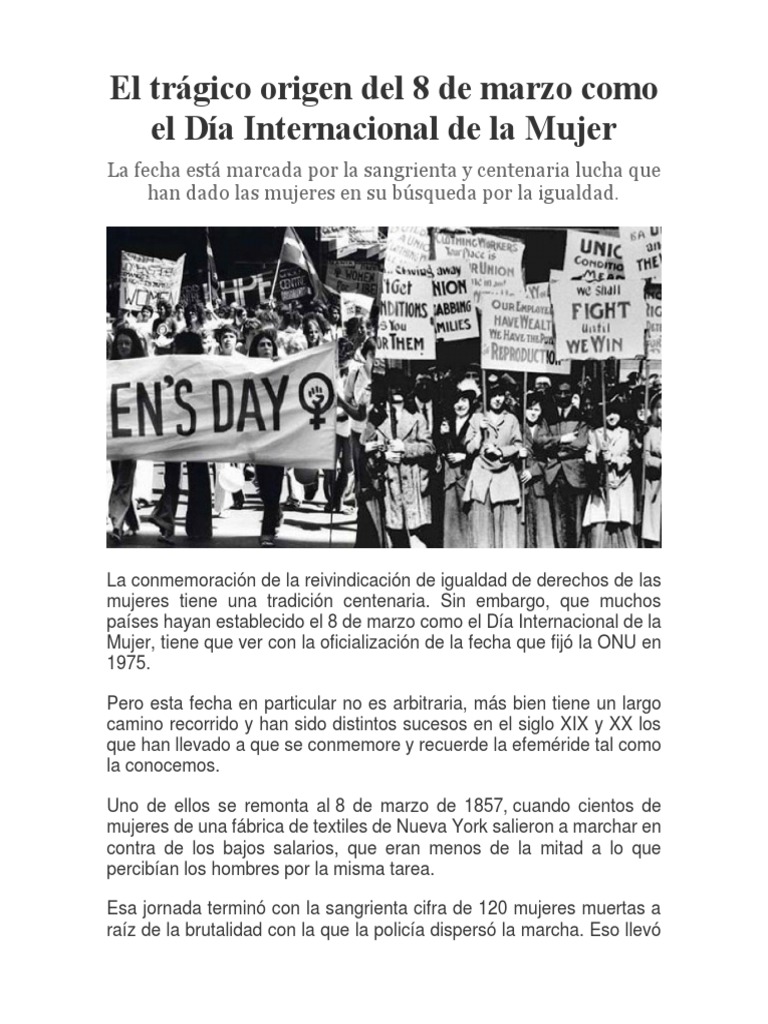 Día Internacional de La Mujer | PDF | Mujer | Derechos humanos