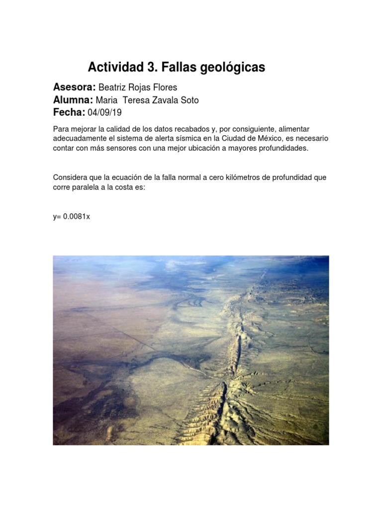 Actividad 3 Fallas Geológicas | PDF