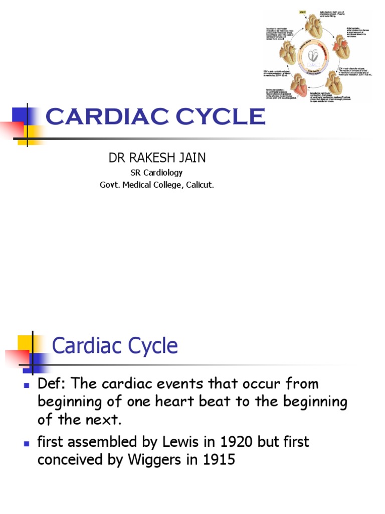 Cardiac Cycle: DR Rakesh Jain | PDF | Heart Valve | Diastole