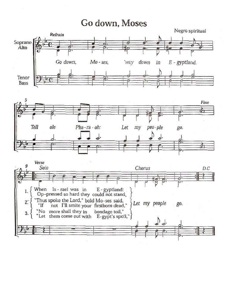 Go Down Moses Partitura | PDF