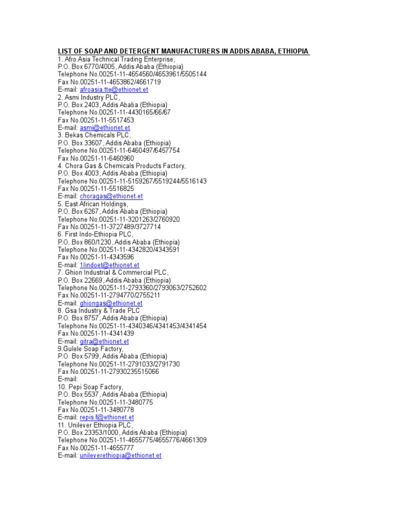 List of Soap Detergent | PDF