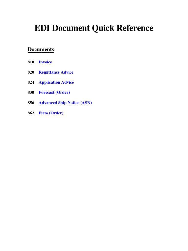TOYOTA EDI Specs Quick Reference | PDF | Business