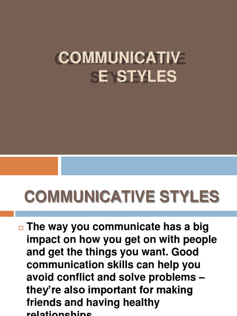 Communicative Styles | PDF | Conversation | Communication