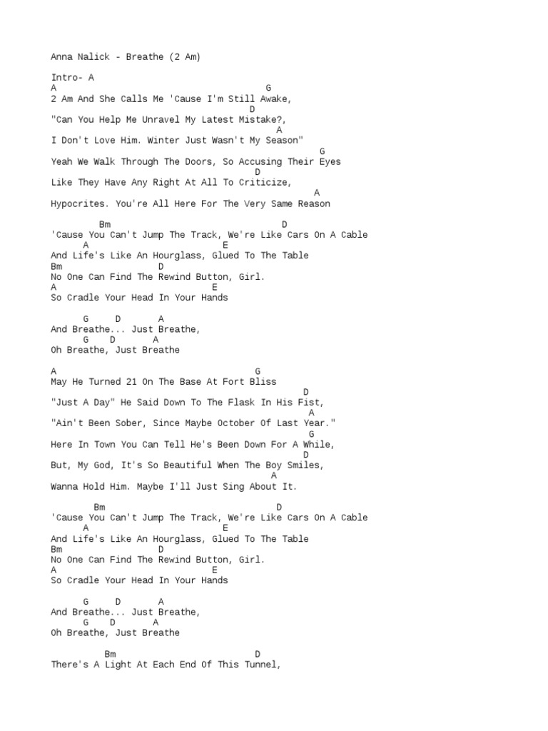 Anna Nalick Breathe 2 Am Pdf