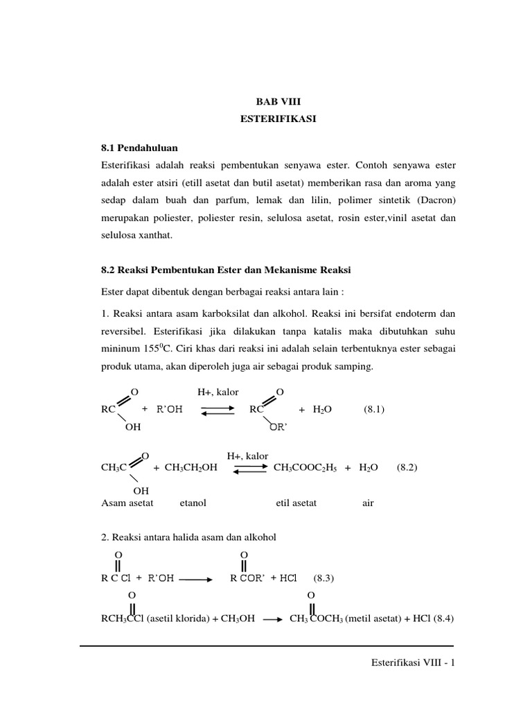 Bab 8 Esterifikasi | PDF | Sains & Matematika