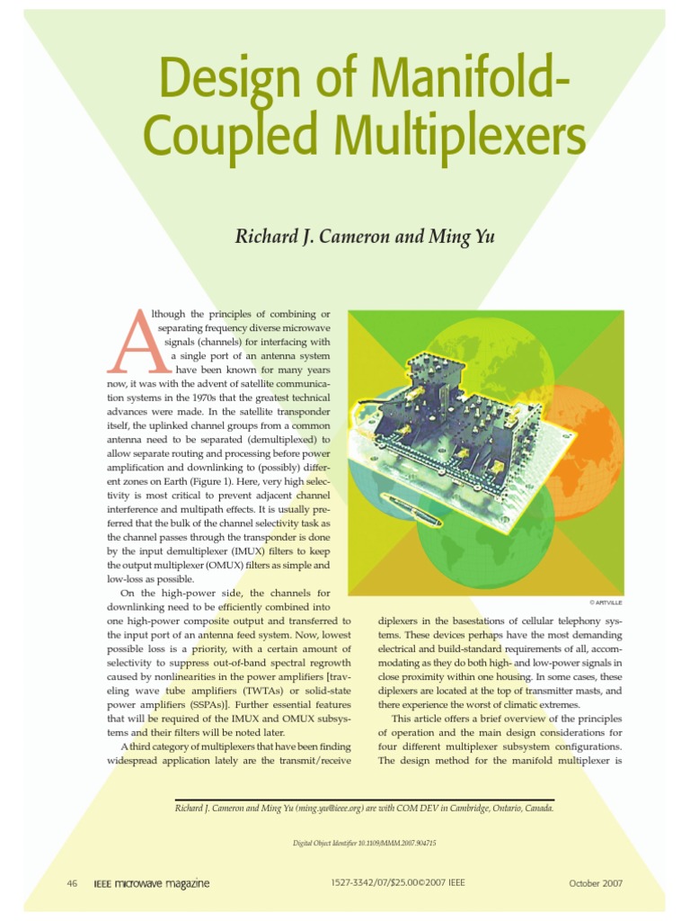 Design of Manifold-Coupled Multiplexers | PDF | Electronic Filter ...