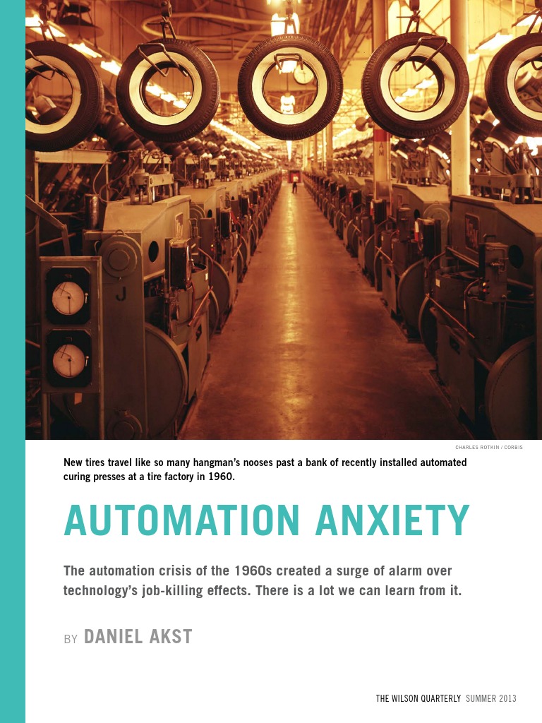 Automation Anxiety: Daniel Akst | PDF | Automation | Economics