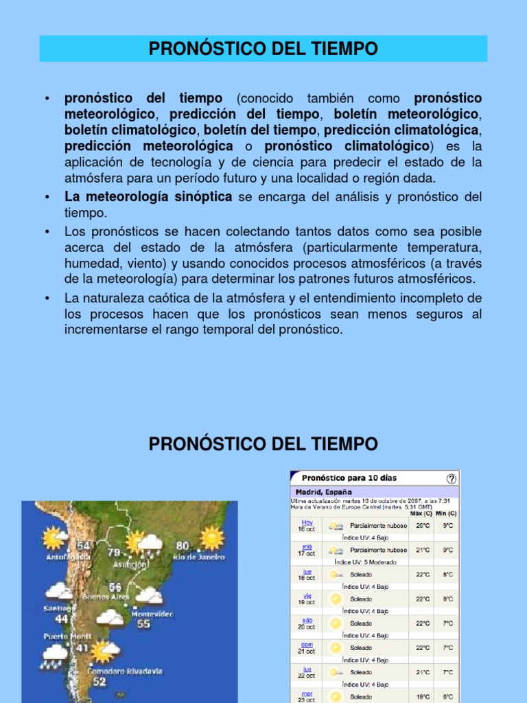 Métodos de Pronóstico del Tiempo | PDF | Predicción del tiempo ...