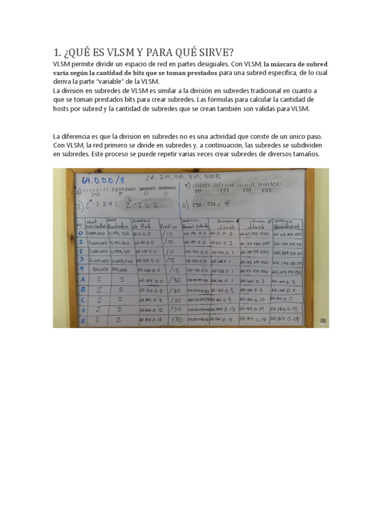¿Qué Es VLSM y para Qué Sirve? | PDF | Informática
