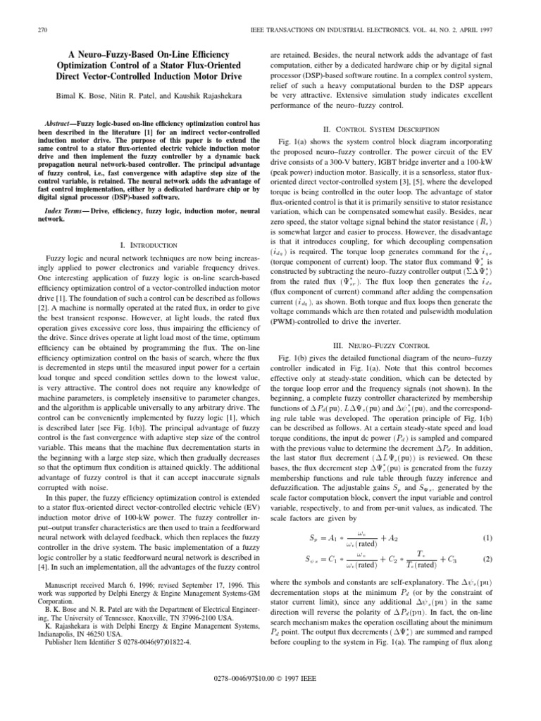 A Neuro-Fuzzy-Based On-Line Efficiency Optimization Control of A Stator Flux-Oriented Direct ...