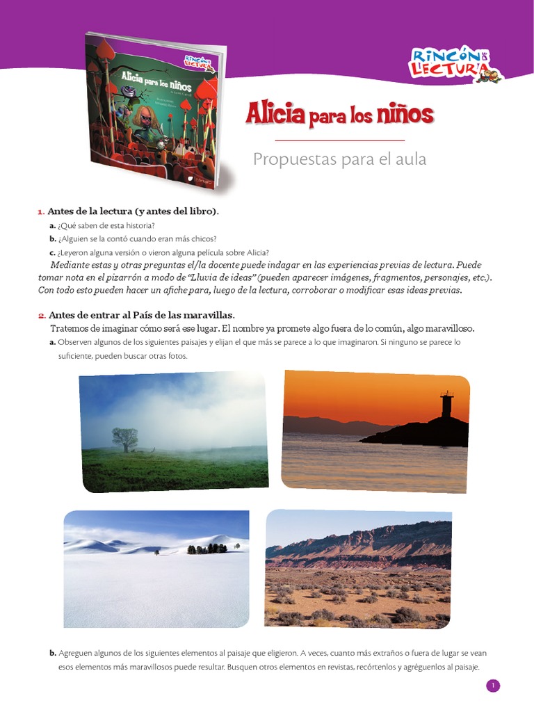 Guía de lectura interactiva para explorar el mundo de Alicia en el País ...