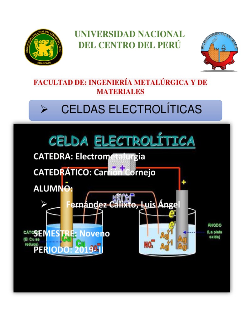 Celdas Electroliticas | PDF | Electrodo | Electroquímica