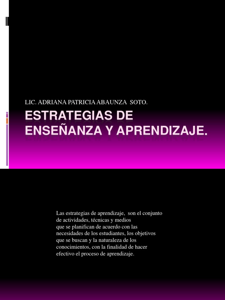 Estrategias De Enseñanza Aprendizaje Pdf Evaluación Aprendizaje