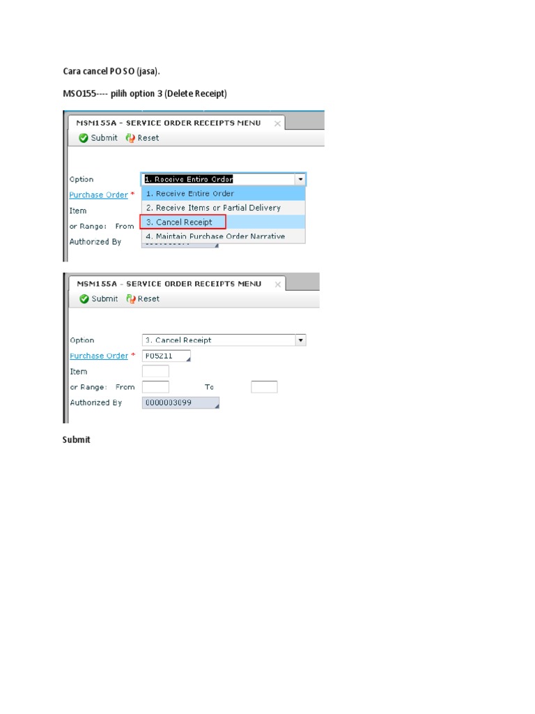 Cara Cancel PO SO | PDF