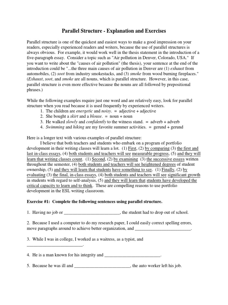 Parallel Structure | PDF | Adverb | Adjective
