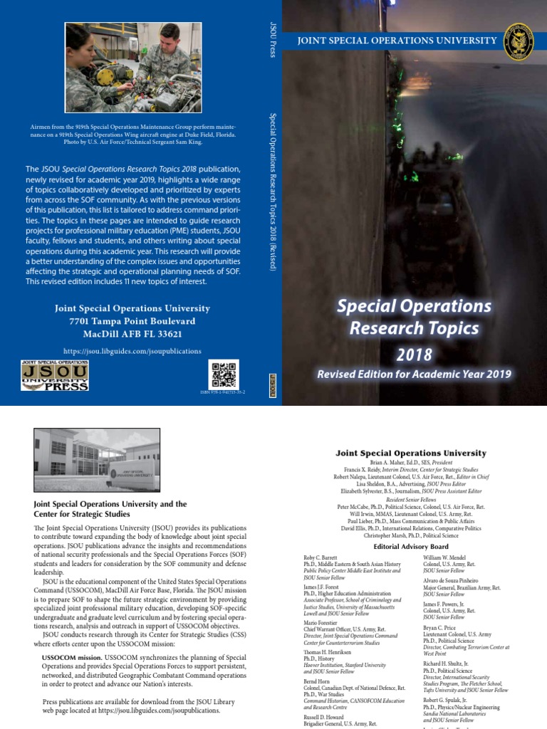 JSOU Special Operations Research Topics 2018 | PDF | United States ...