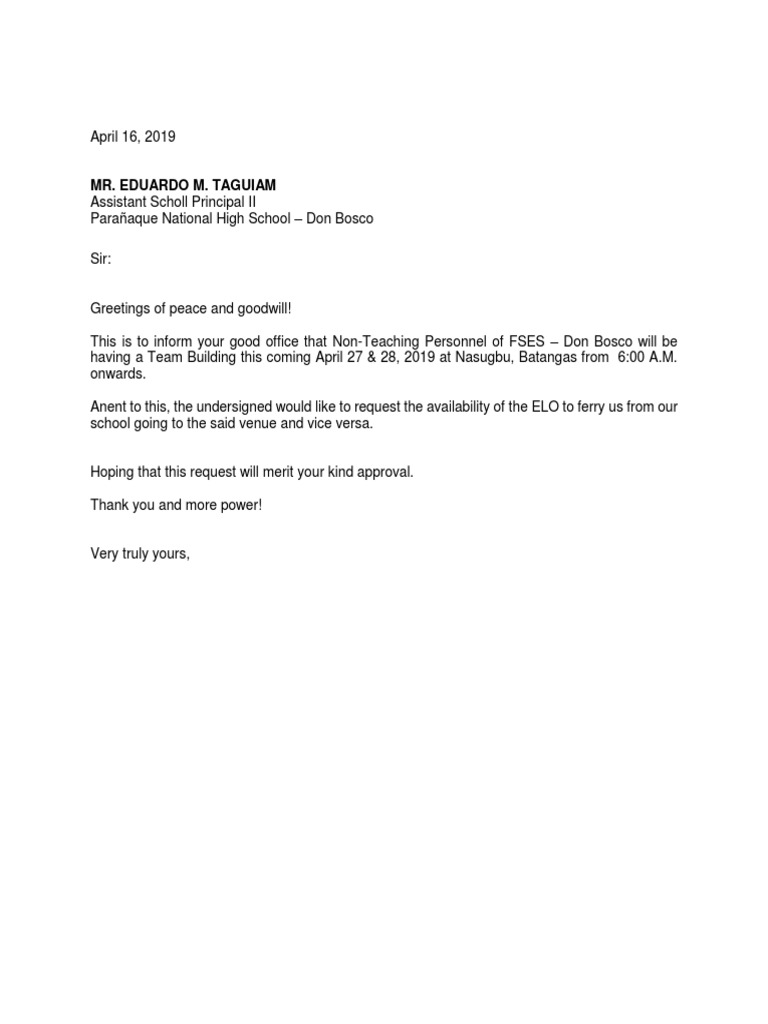 Request For Transpo | PDF