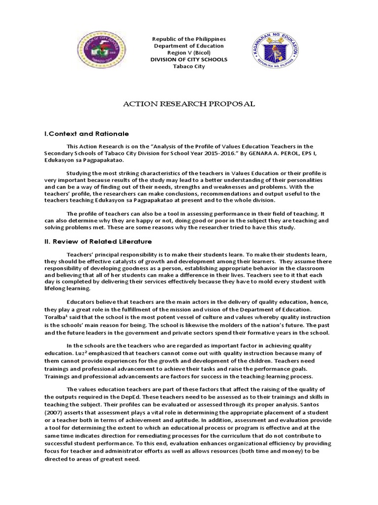 Action Research Proposal: I.Context and Rationale | Download Free PDF ...