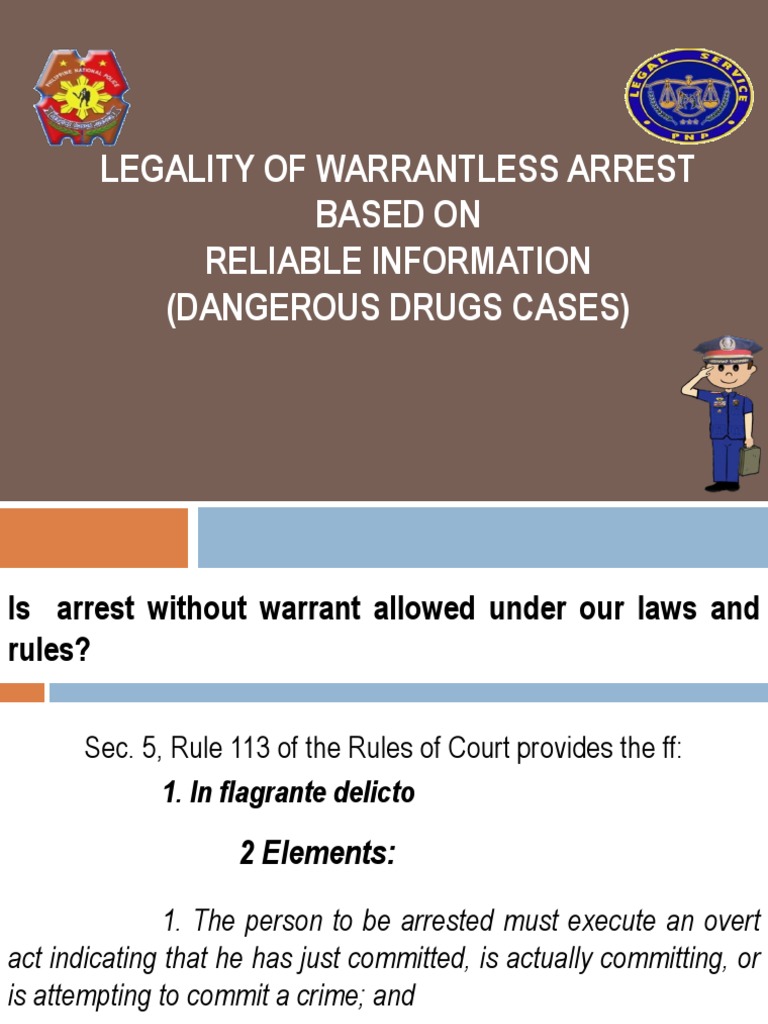 Warrantless Arrests in Drug Cases | PDF | Search Warrant | Arrest