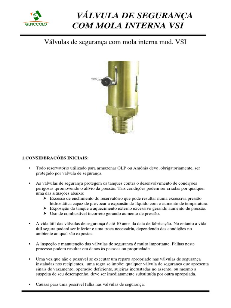 Válvula PSV | Download grátis PDF | Pressão | Energia e recurso