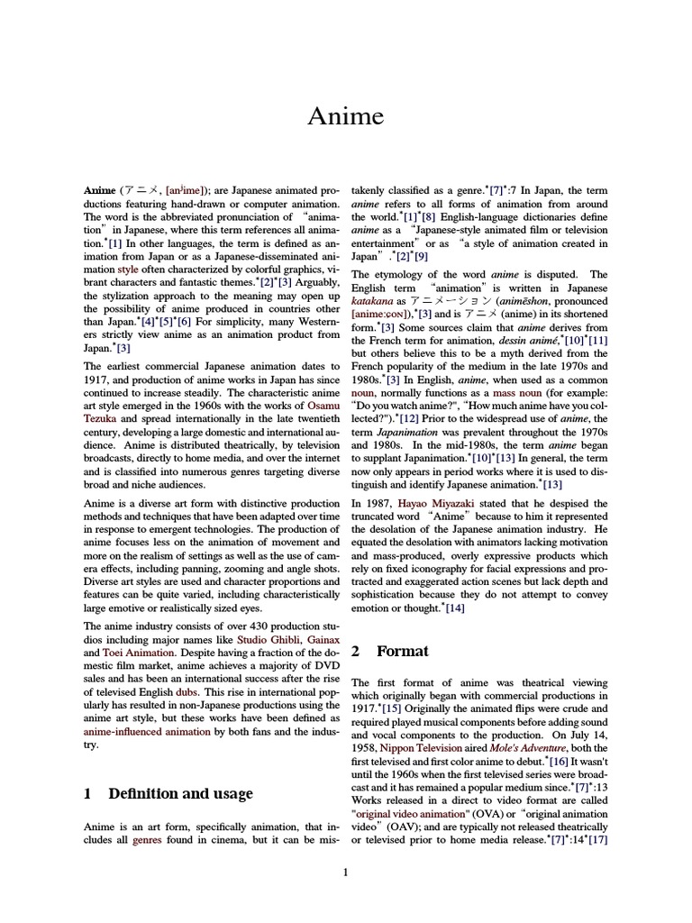 Anime PDF | Download Free PDF | Anime | Entertainment
