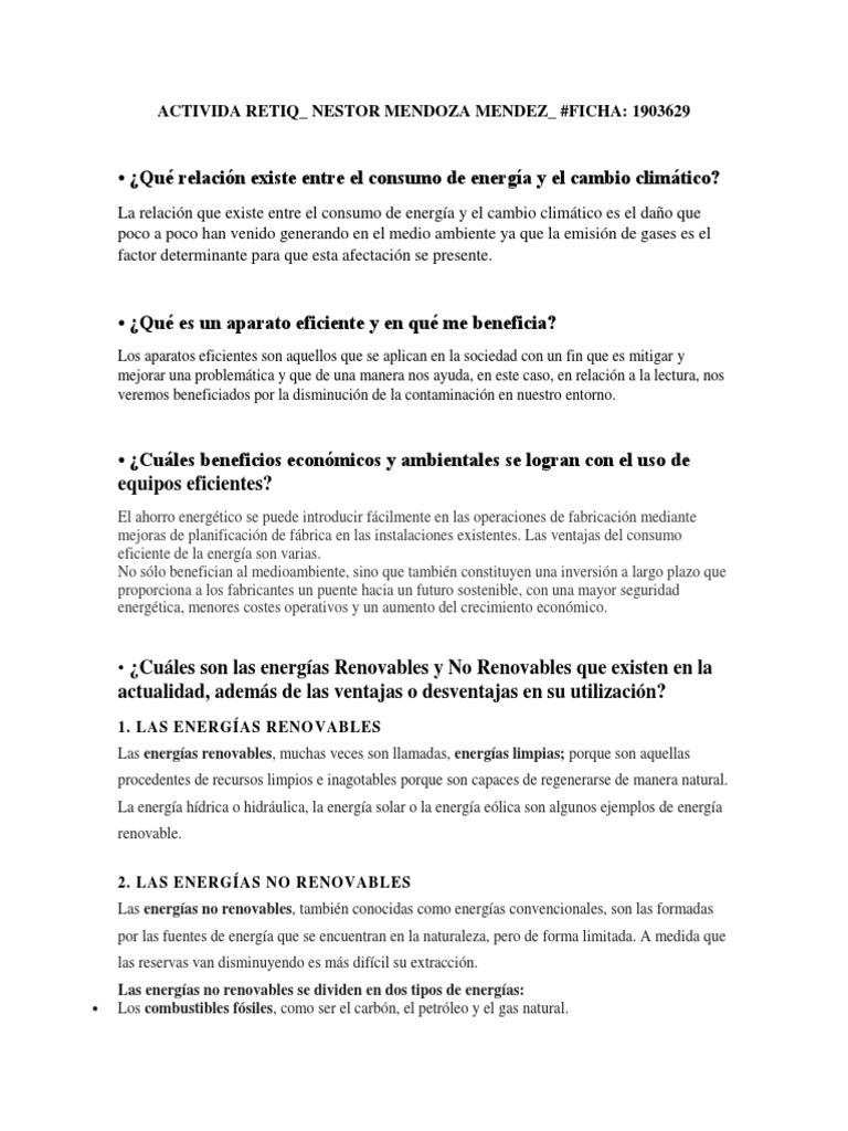 Actividad Retiq | PDF | Energía renovable | La energía nuclear
