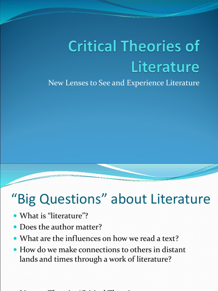 Literary Theories | PDF | Id | Marxism