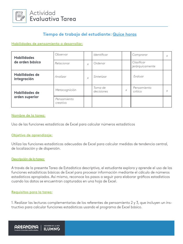 Actividad Evaluativa Tarea Eje3 | PDF | Estadísticas | Caso de estudio